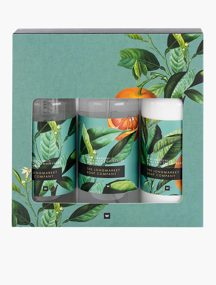 MyRunway | Shop Woolworths Blue Longmarket Ruby Grapefruit Bathroom Trio Gift Set for Women from ...